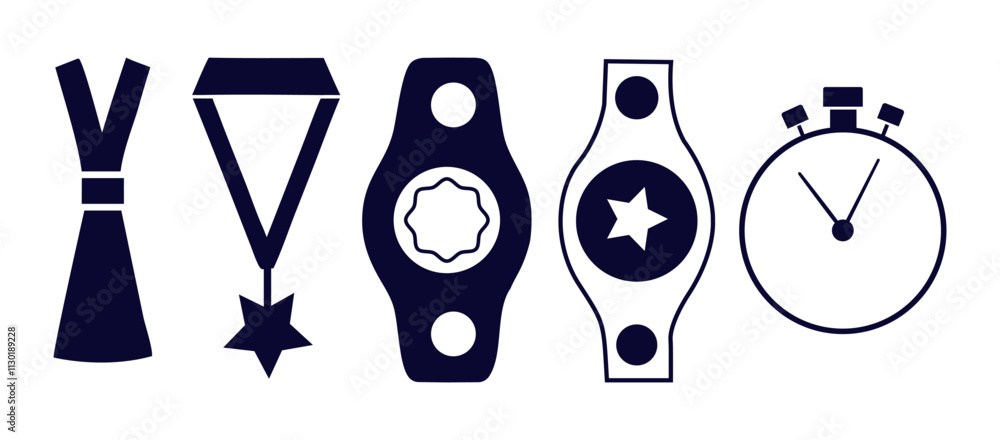 Boxing Award vector clip art Collection, Boxing Award Sport Isolated ...