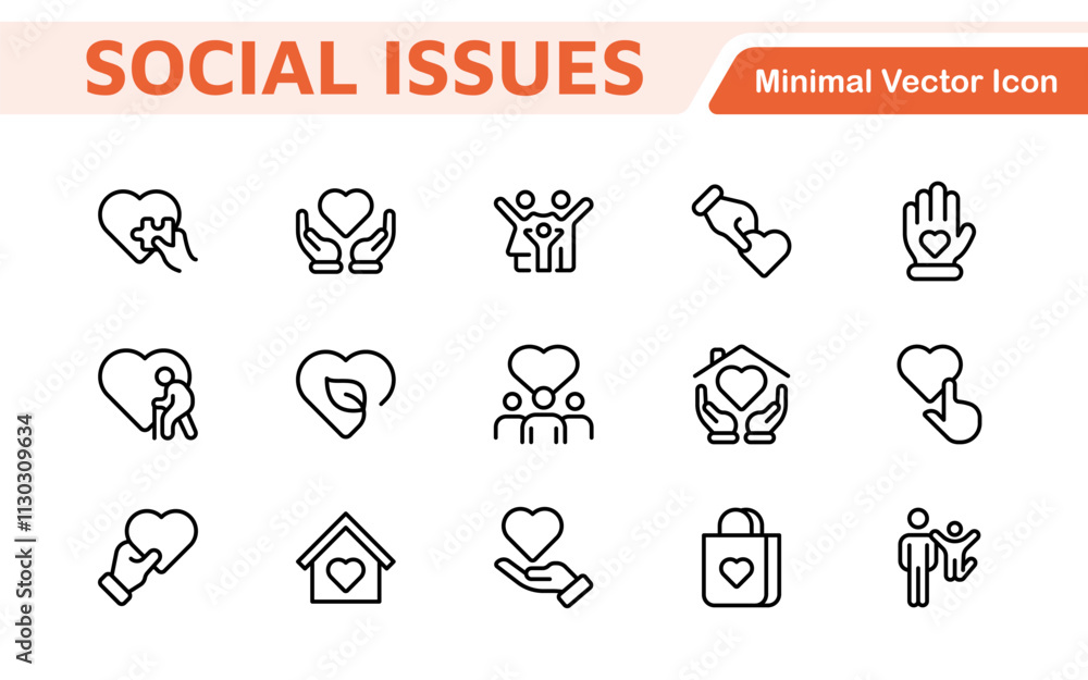 Social Issues Icon Set. Thought-provoking and impactful icons designed ...