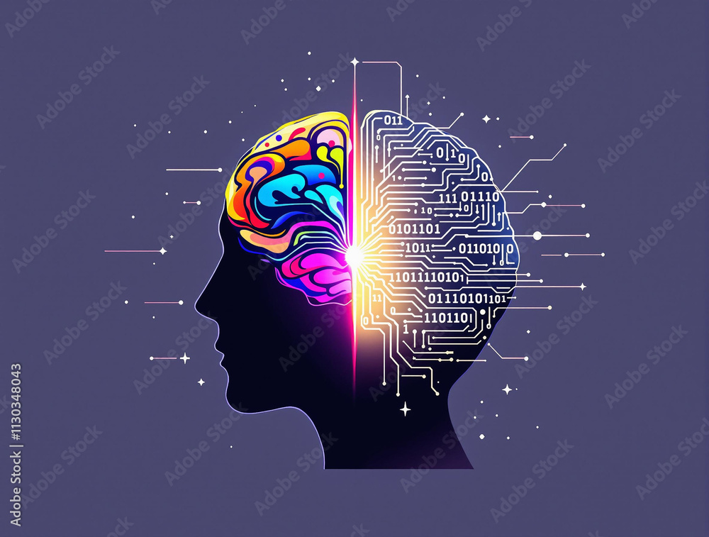 Creative vs Logical Brain: Abstract Symbol of Innovation and Balance ...