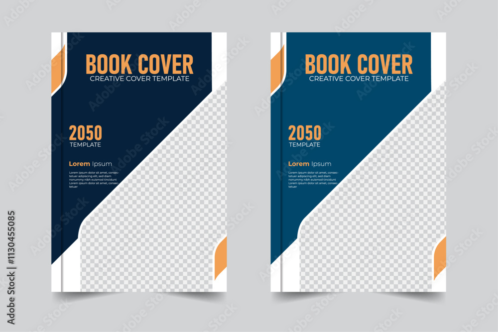 2 creative color variation modern style book cover design or report ...