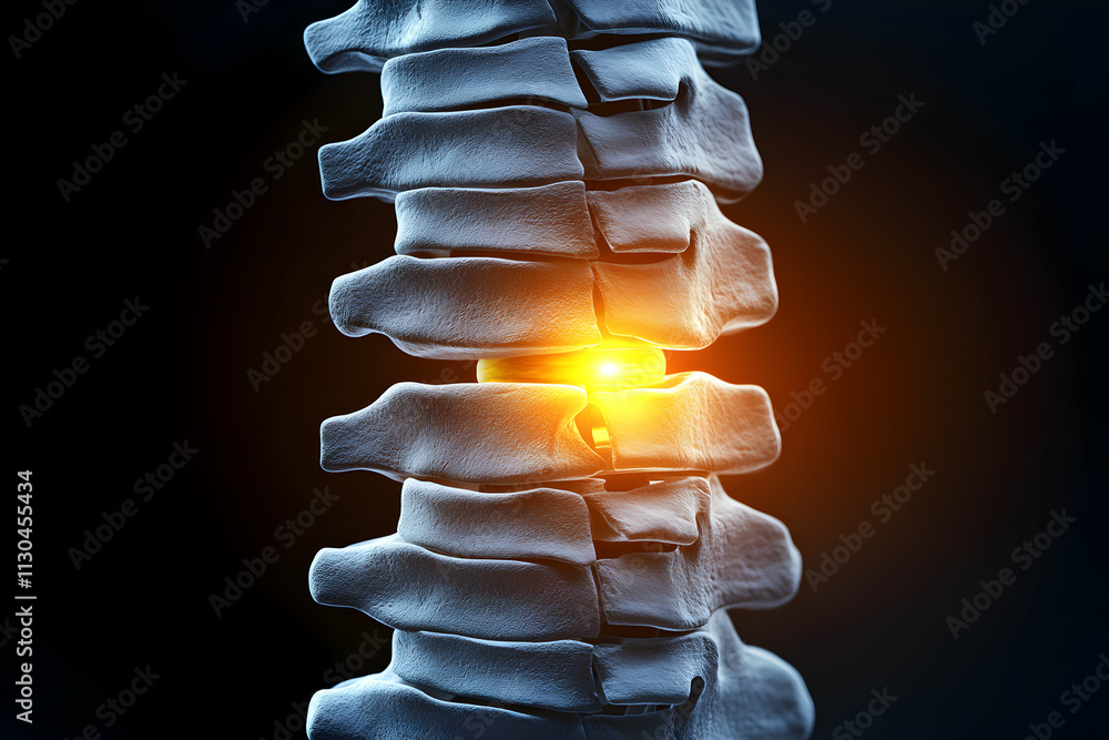 Foto de Vertebrae Column, Detailed Anatomy Illustration of Spinal Cord ...