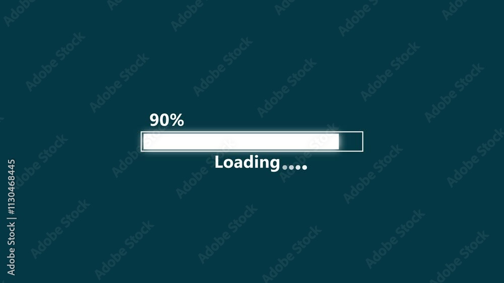 Simple Loading bar screen progress animation. Progress loading bar 0 ...
