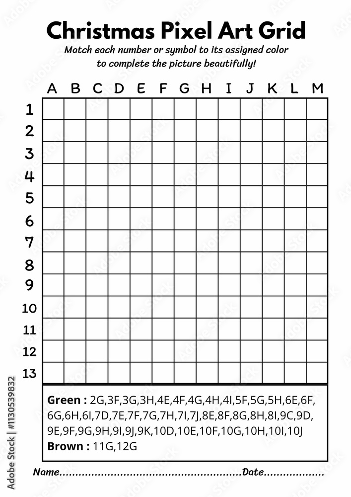 Christmas-themed pixel art grid coloring activities. Perfect for kids ...