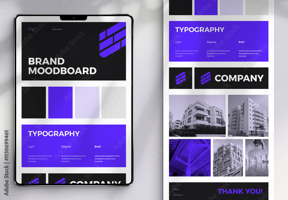 Blue Brand MoodBoard Design Template Stock Template | Adobe Stock