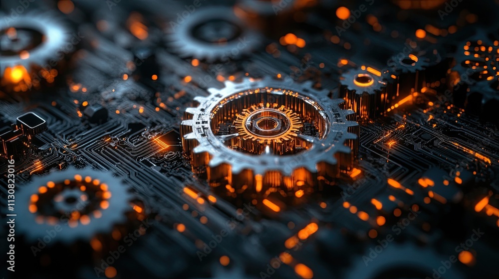 Nanotechnology Concept Microscopic Gears Structures Showcasing Role ...