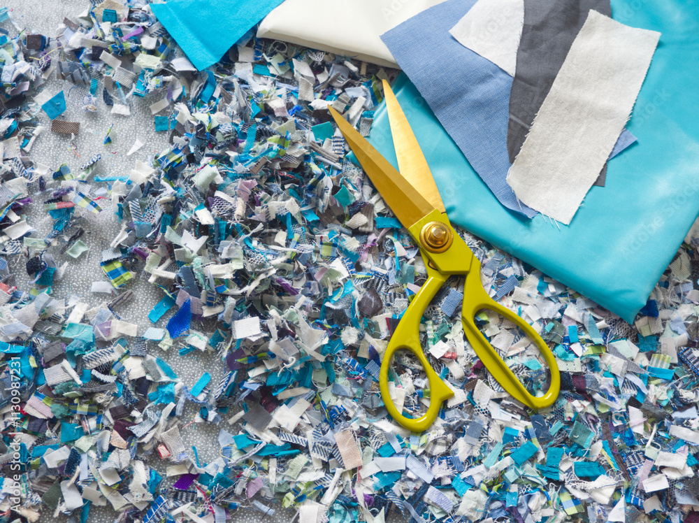 Recycling background. Zero waste concept. Textile recovery. Reusable of ...