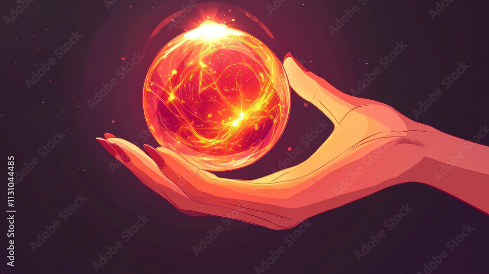 Witch hand hold ball of magic spell. Sprite sheet for 2d animation of ...