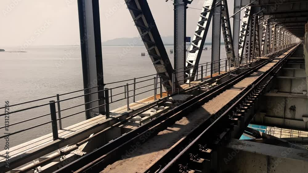 Stockvideon Brahmaputra River in Assam, India | Naranarayan Setu ...