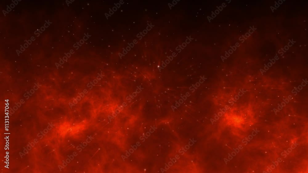 Dark Orange Light Cosmos Glowing Stars Blinking and Particle Background ...