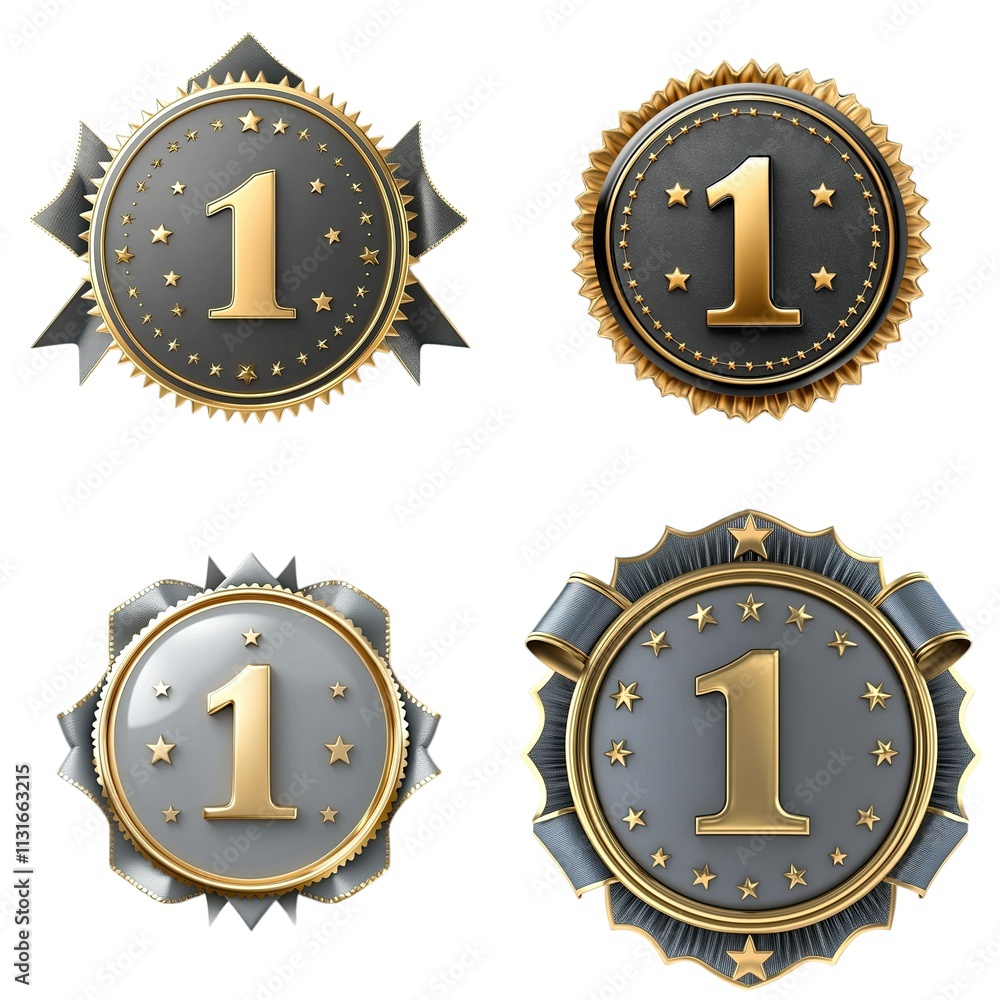 different elegant grey and gold circle best quality label with big ...