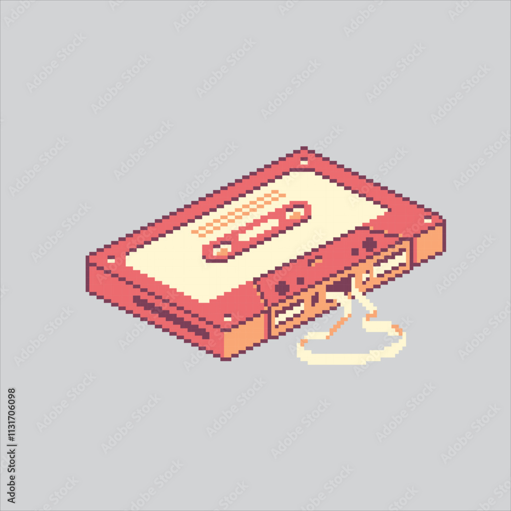 Vetor de Pixel art illustration Retro Boombox. Pixelated Music Player ...