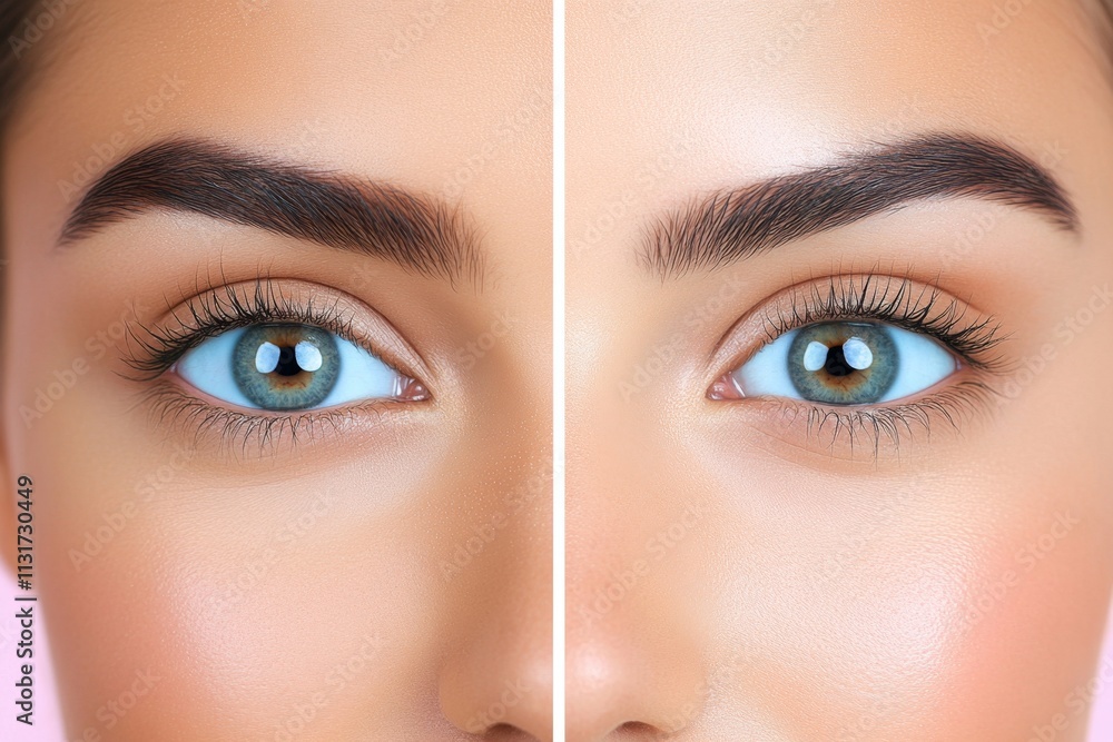 A comparison of oily vs. dry skin on the face, highlighting the ...