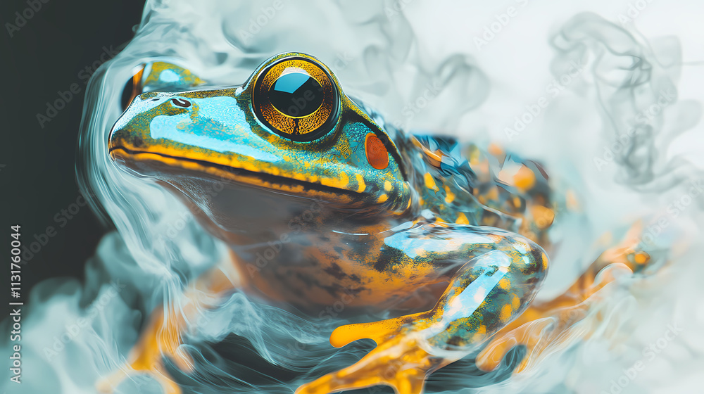Boiling frog, a frog being slowly boiled alive. not real image created ...
