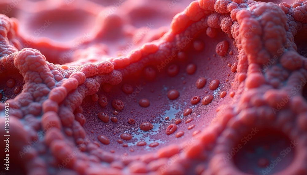 Close-up view of human fat tissue structure. Intricate pattern of ...