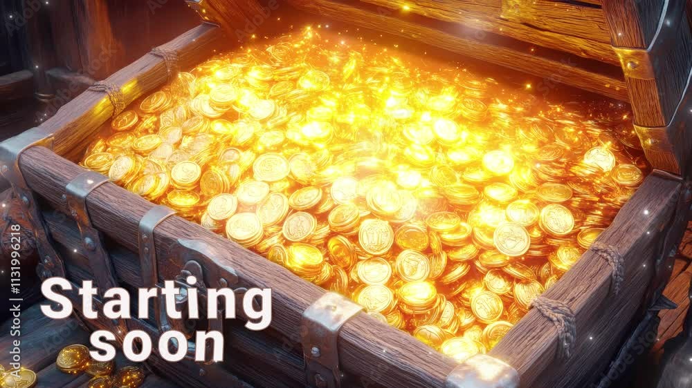 Treasure awaits in a hidden chest filled with golden coins and ...