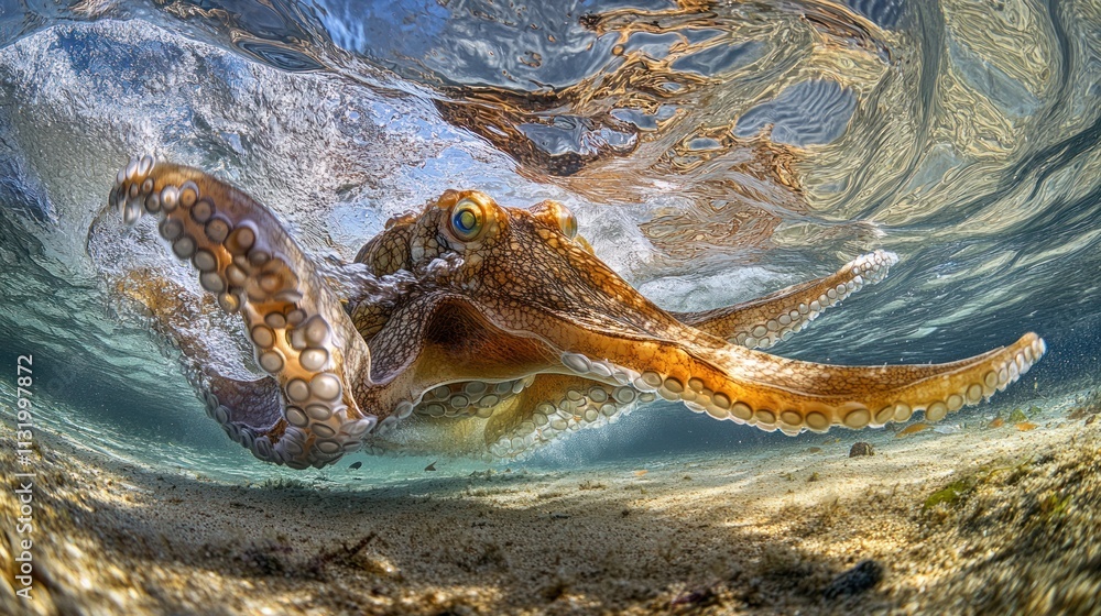 Here's a description for your stock photo.. Underwater close-up of an ...