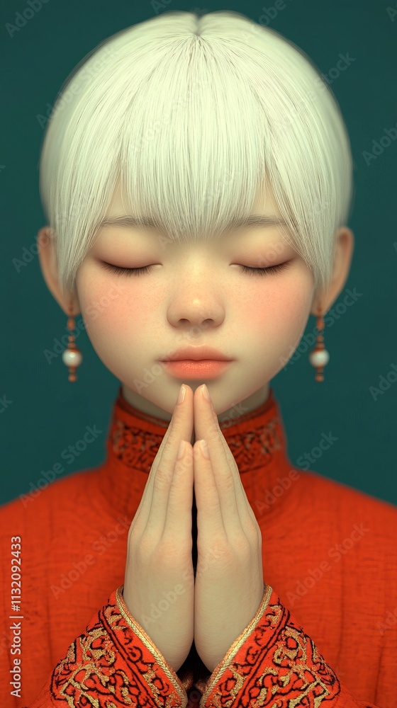 Stunning Computer Generated Girl, beautiful praying girl, young ...
