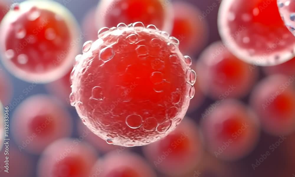 Close-Up View of Red Cells Under Microscope Showcasing Cellular ...