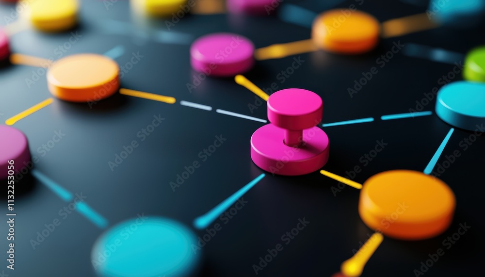 Circular workflow diagrams with radiant efficiency nodes, showcasing ...