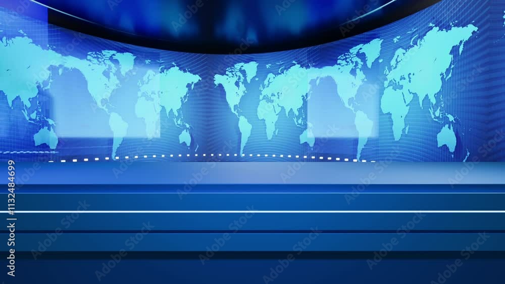 World Map background. news Studio Background for news report and ...