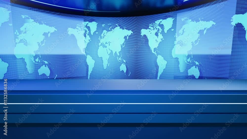 World Map background. news Studio Background for news report and ...