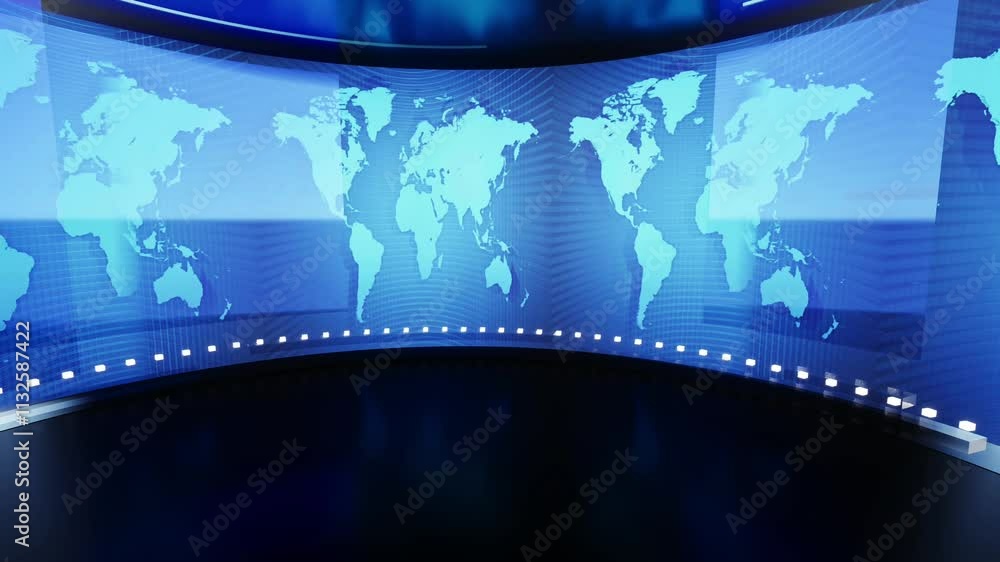 World Map background. news Studio Background for news report and ...