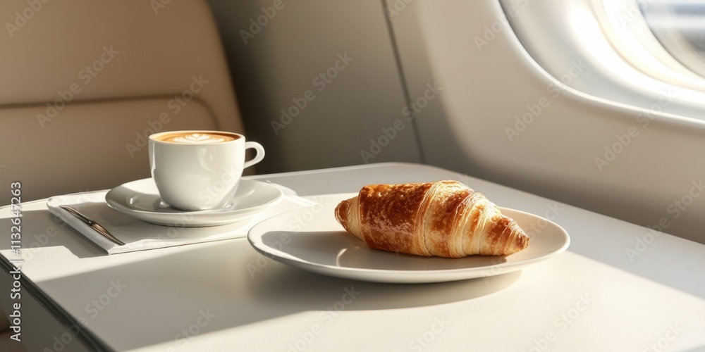 Photo & Art Print A delightful in-flight breakfast featuring a warm ...