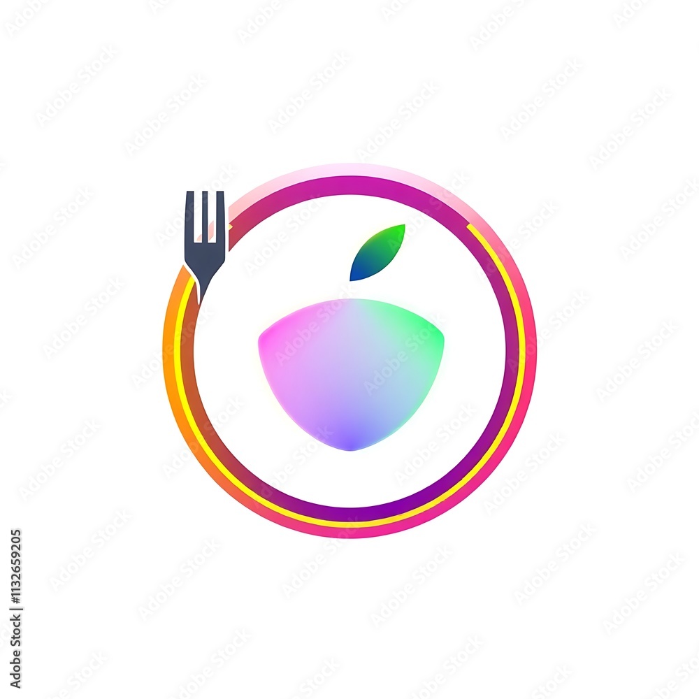 Colorful Apple Food Logo Design: A vibrant, stylized apple logo design ...
