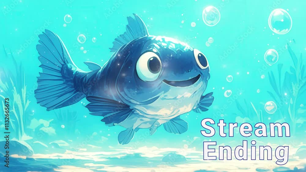 Joyful fish swims through vibrant underwater world, concluding the ...