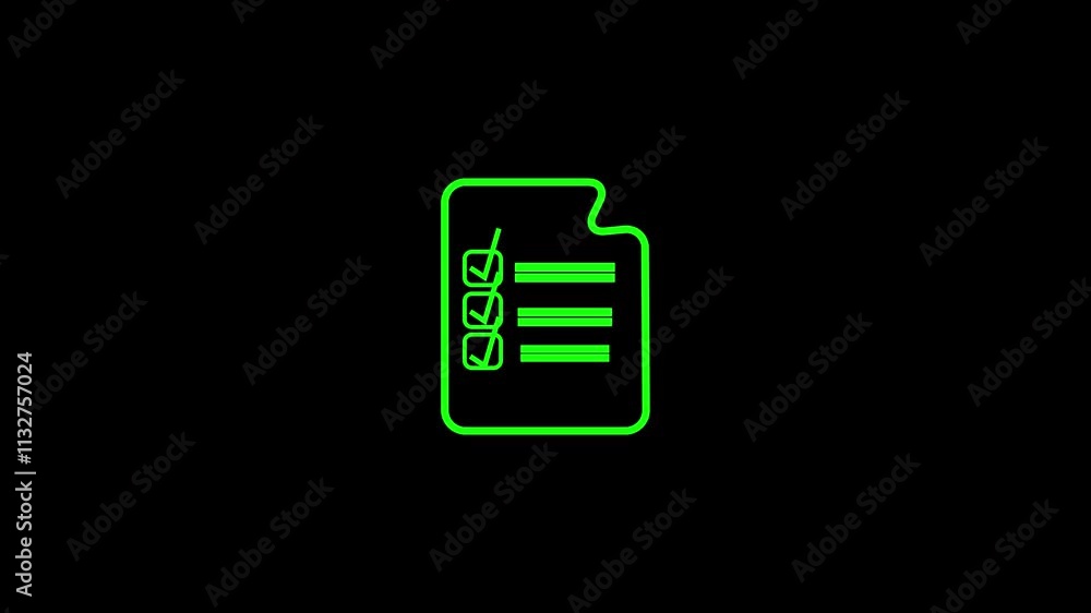 Checklist concept. Transparent background. Line icon animation. To do ...
