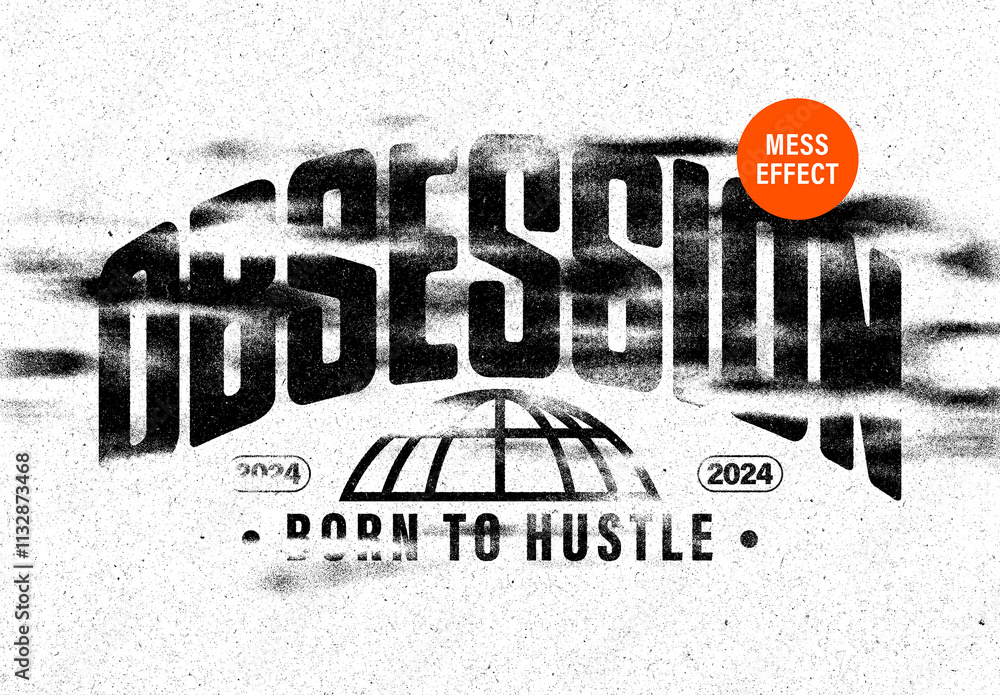 Mess Print Text & Logo Effect Mockup Stock Template | Adobe Stock