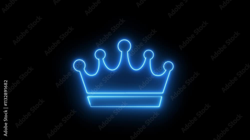 neon king queen crown animated king queen crown icon neon logo icon ...
