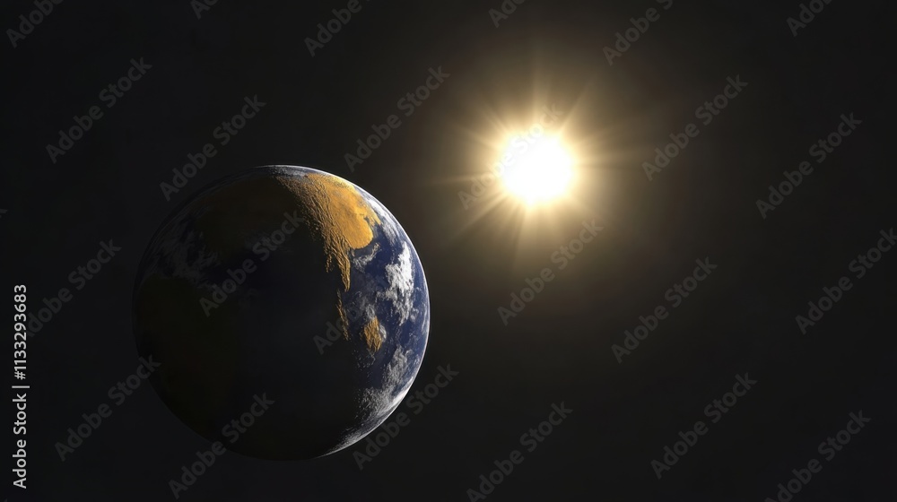 Fotografie, Obraz Earth axis diagram illustration showing the tilt of ...