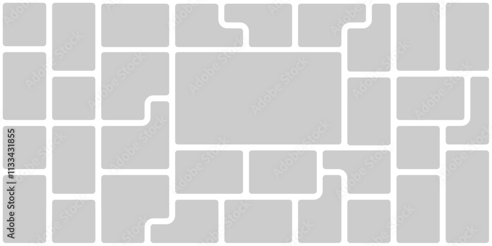 Photo layout bento mosaic ui design. Dashboard pattern, collage poster ...