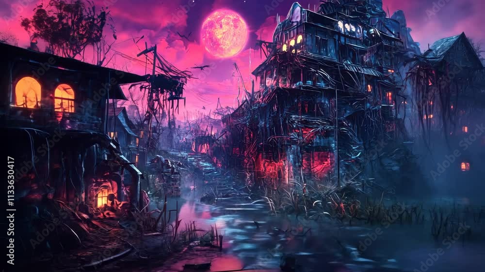 an eye-catching twitch overlay for a zombie-themed game, showcasing a ...