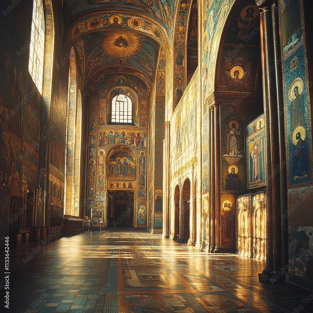 Cathedral Interior: Light Bathed in Majesty - A majestic cathedral ...