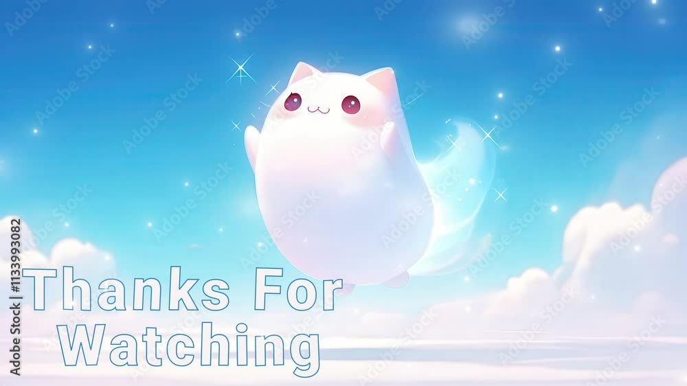 A playful spirit dances joyfully above fluffy clouds. thanks for ...