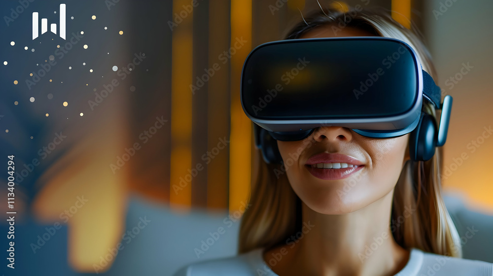 Virtual Property Tours Immersive Real Estate Experience, person using a virtual reality headset ...