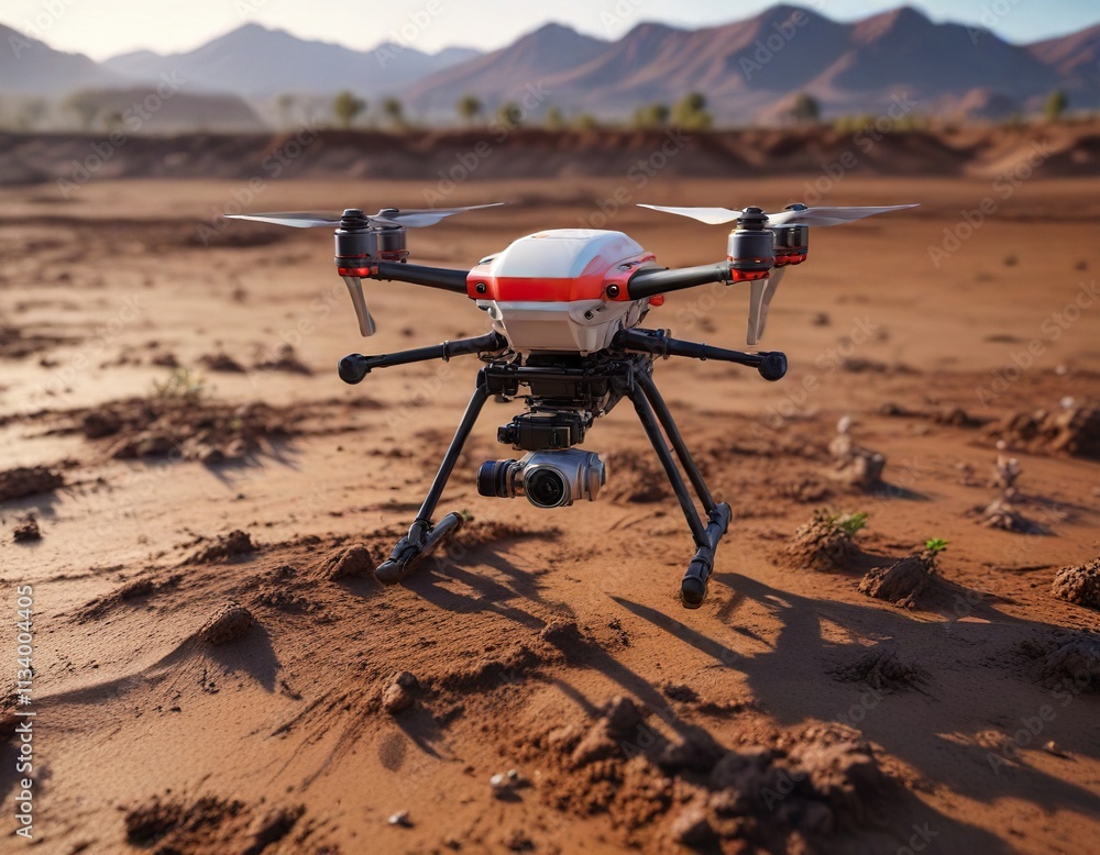 Drone equipped with sensors for soil moisture and temperature, soil moisture monitoring ...