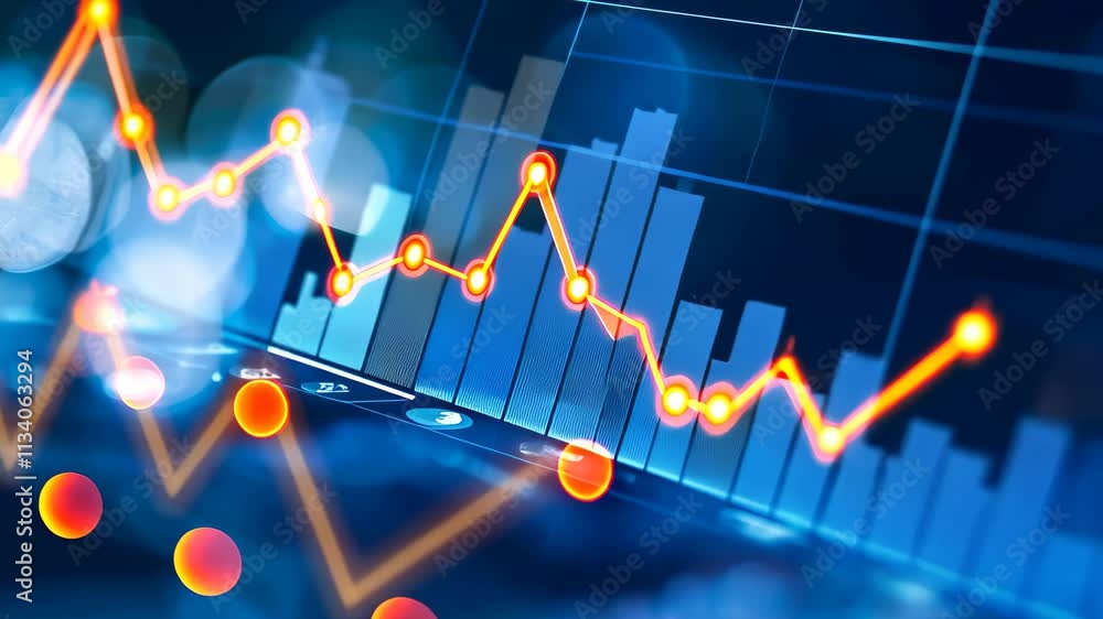 This blurry video captures a bar chart, providing a visual ...