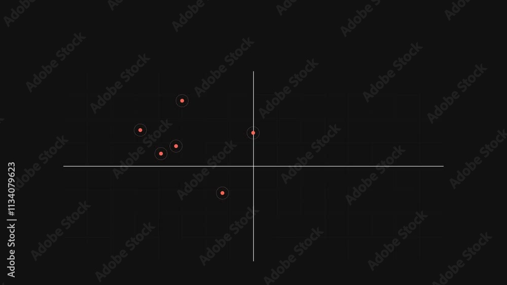 Real-time visualization showing a red dot target moving across a graph ...