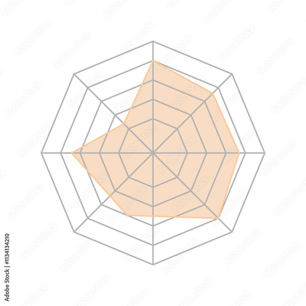 Simple & modern Radar or spider diagram vector. Flat spider mesh, radar ...