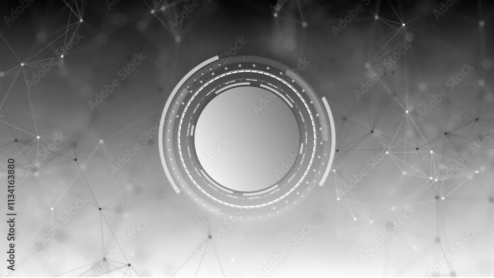 Cyber futuristic circle with particles HUD Circles light and rays. Sci ...