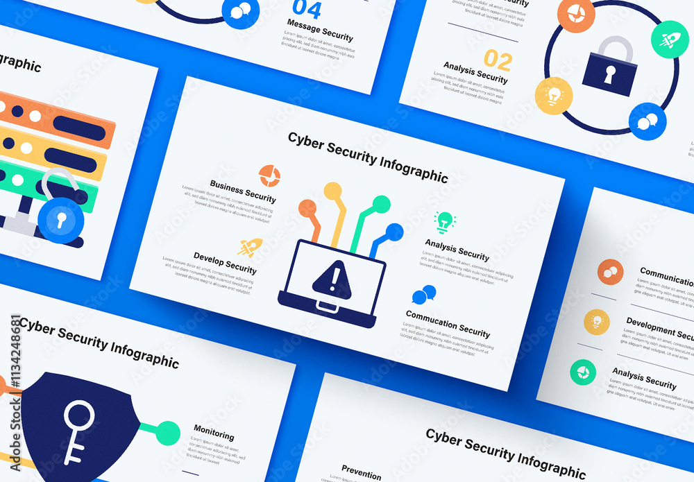 Computer Cyber Security Infographics Presentation Template Stock ...