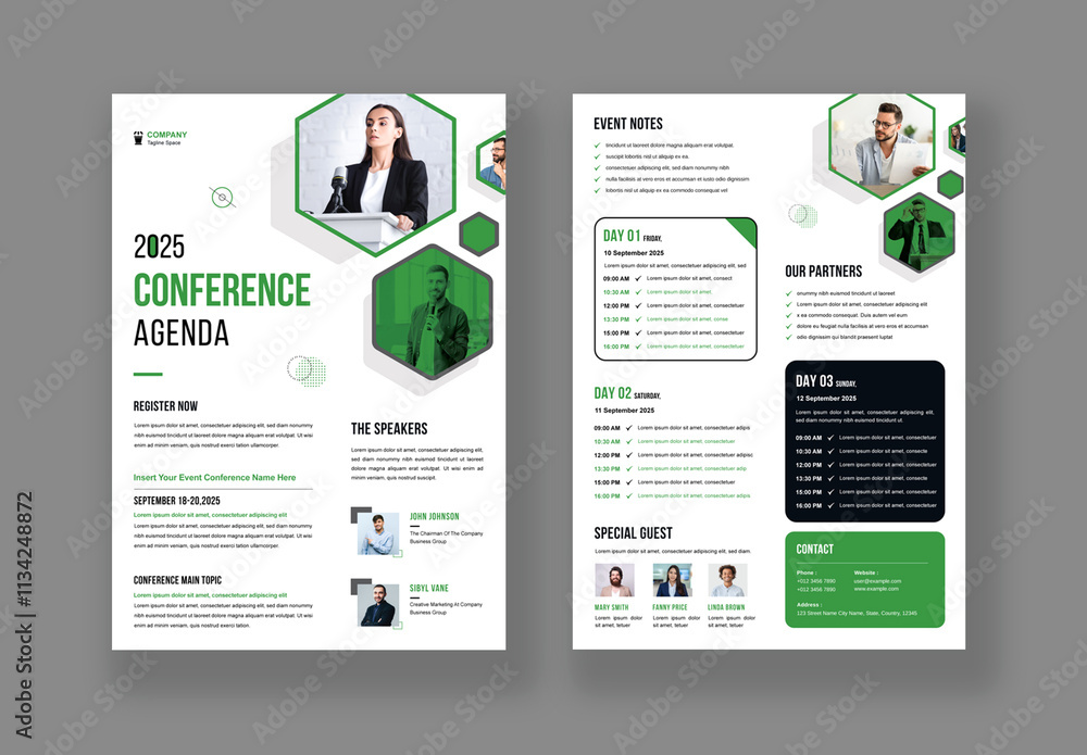Event Conference Agenda Layout Stock Template | Adobe Stock