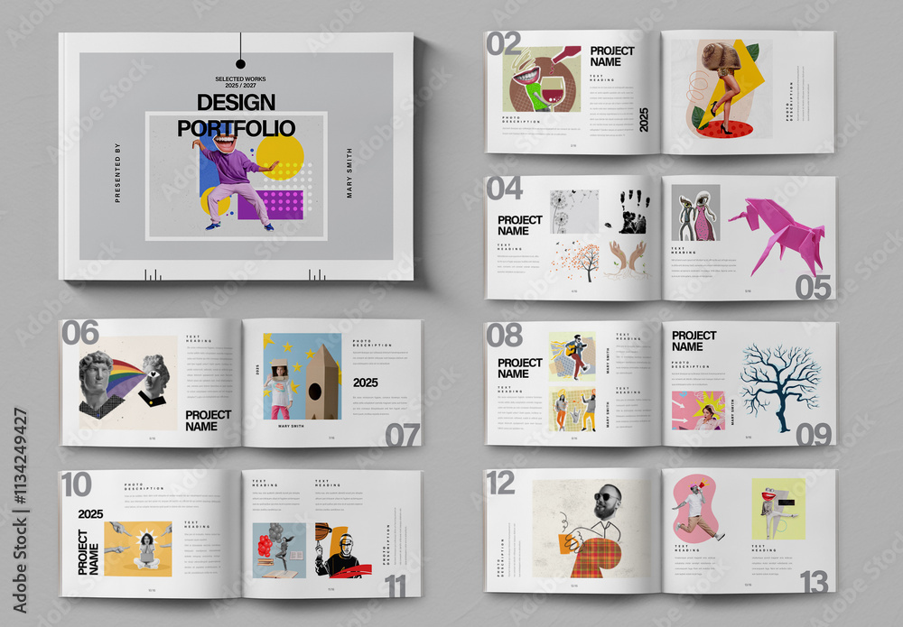 Graphic Designer Portfolio Layout Stock Template | Adobe Stock