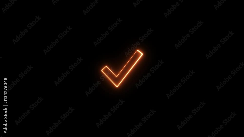 Futuristic glowing check mark with plexus lines and glitter particles ...