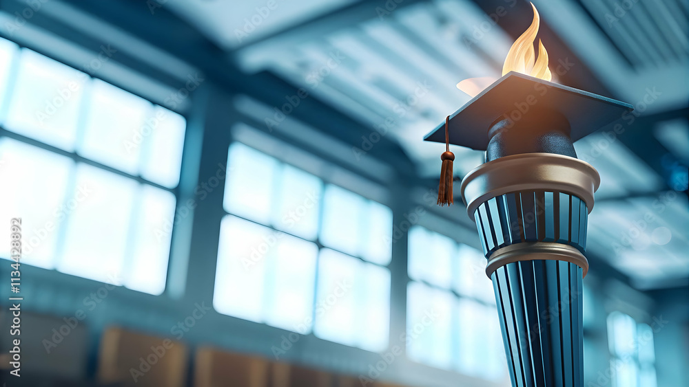 Graduation Torch Symbol Vector: Enlightenment and Academic Achievement ...