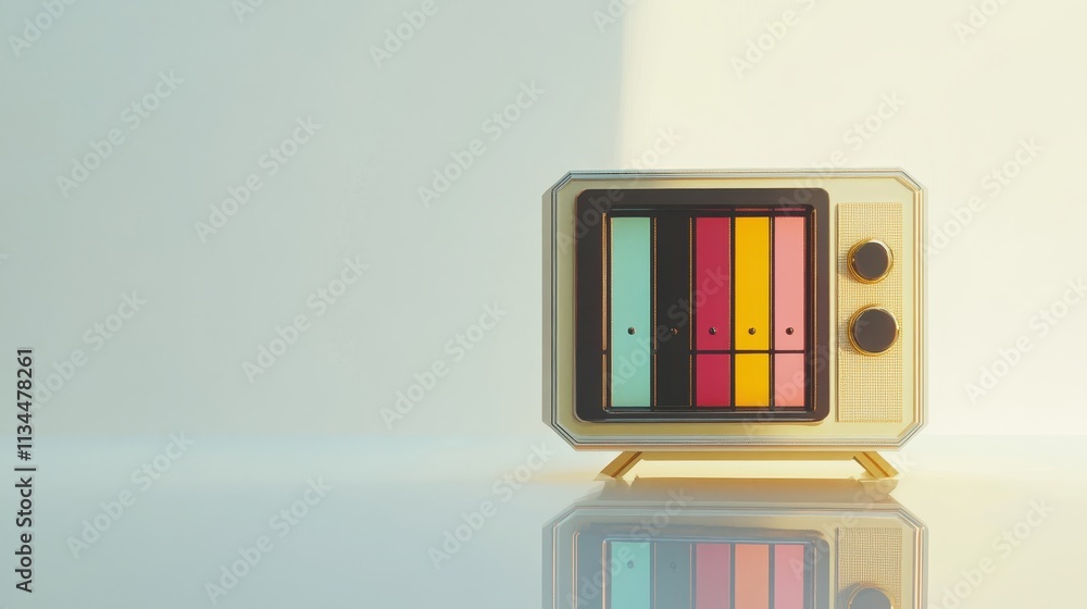 Retro tv with no signal message,vintage style tv with antenna, test ...