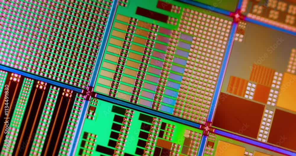 Silicon semiconductor wafer close-up. In electronics, a wafer also ...
